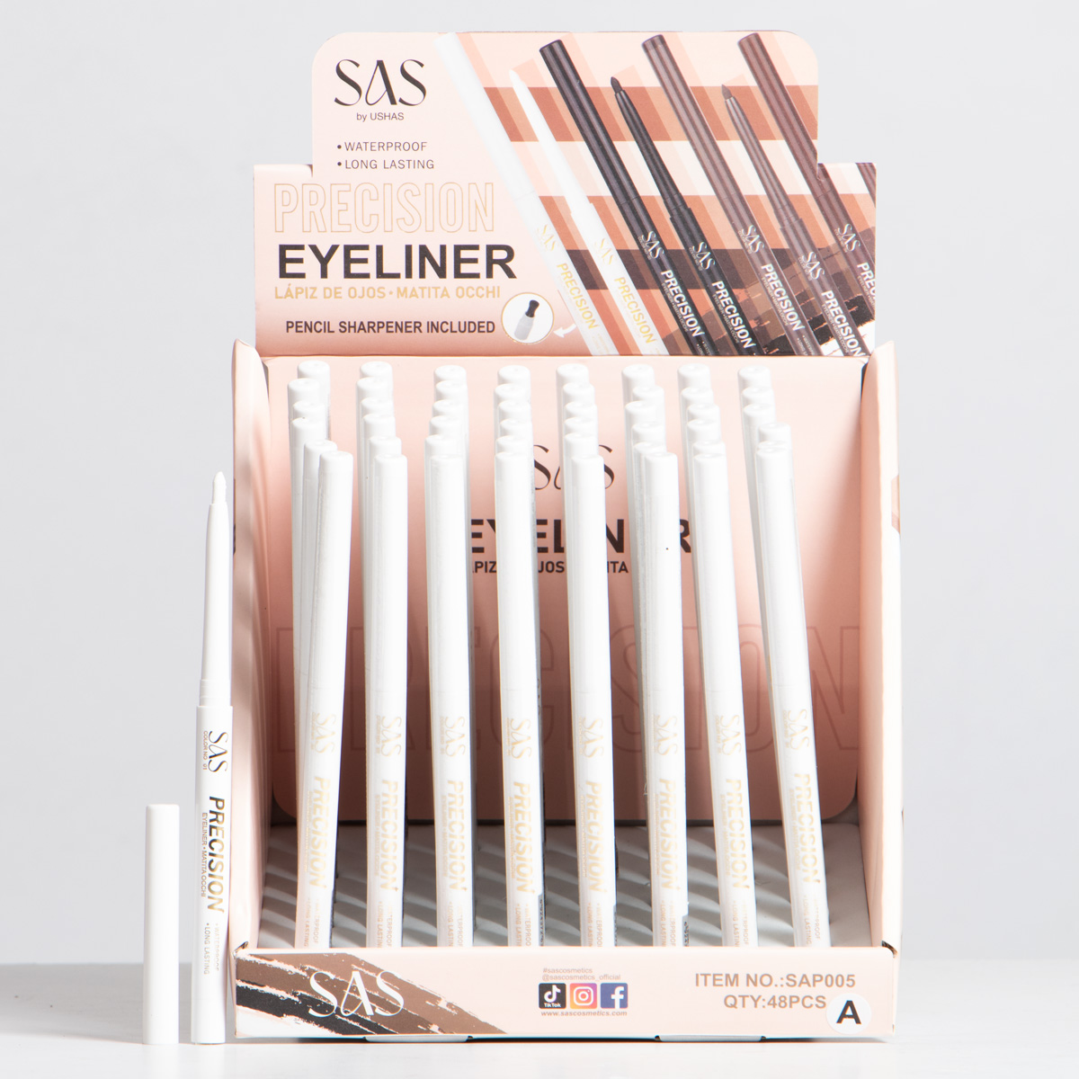 Lapiz blanco retractil punta gel SAS – Mabilyt